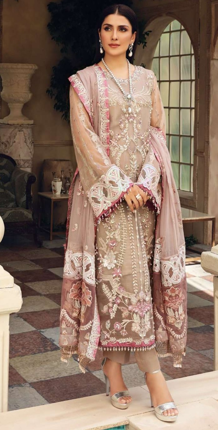 Rosy Heavy Organza 3 piece – Monz Fashion