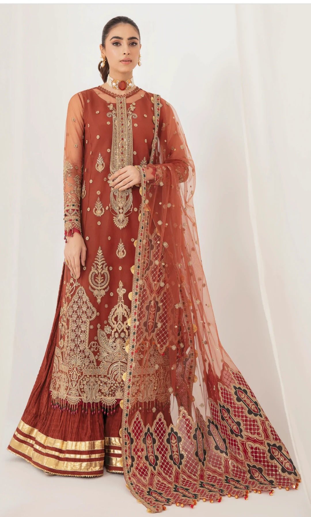 Rusty Brown Heavy 3 Piece Dress – Monz Fashion