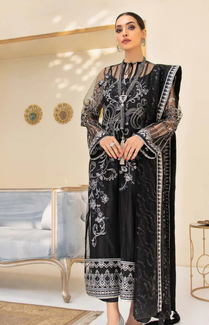 Monochrome Net Dress – Monz Fashion