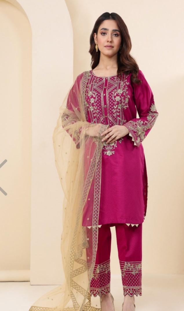 Mergenta Pink 3 Piece Formal Dress – Monz Fashion