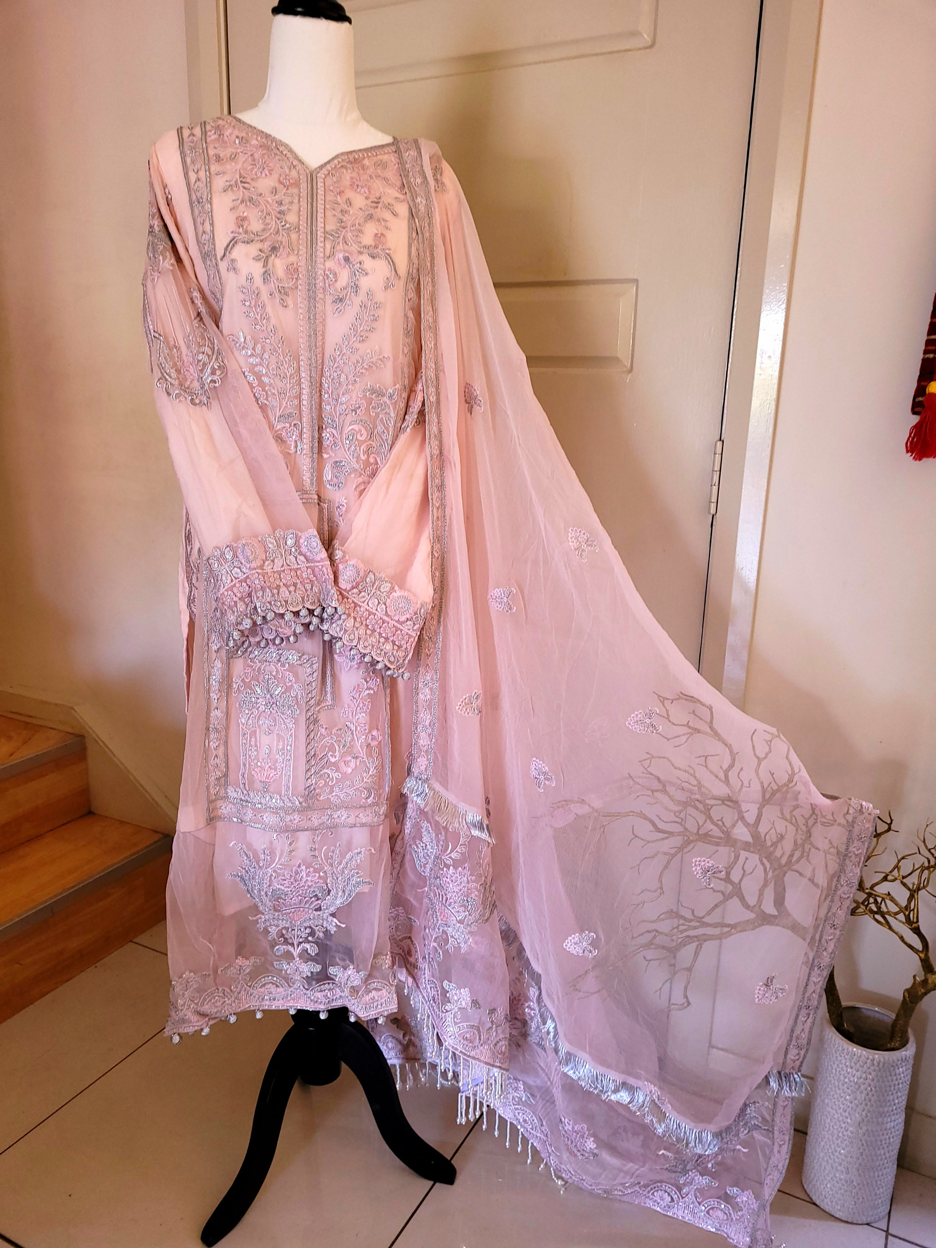 Babypink pure chiffon 3pc – Monz Fashion