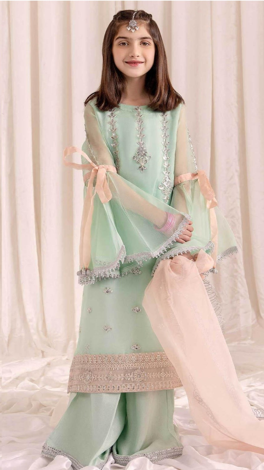 Light pista & peach girls 3pc – Monz Fashion