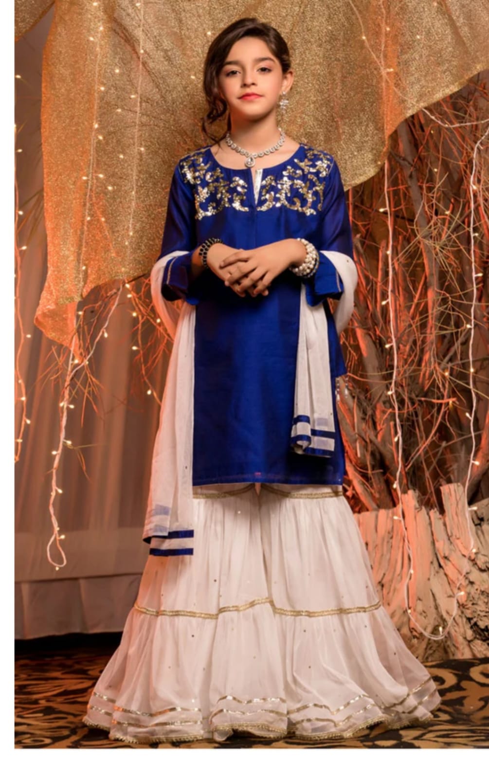 Royal blue girls 3pc set – Monz Fashion